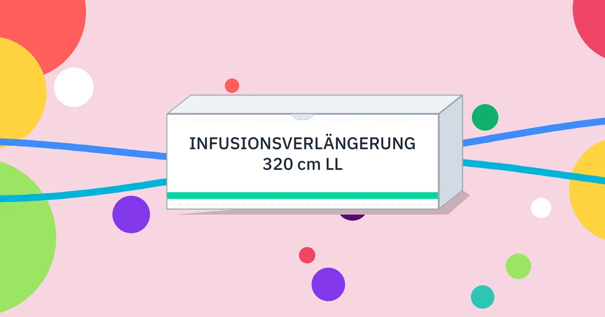 Symbolbild: Packung mit der Aufschrift INFUSIONSVERLÄNGERUNG 320 cm LL (PZN 17486998) – Verfügbarkeit und Bezug in Apotheken in Frankfurt am Main