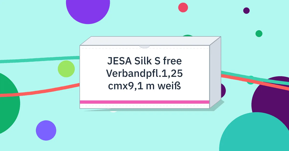 Symbolbild: Packung mit der Aufschrift JESA Silk S free Verbandpfl.1,25 cmx9,1 m weiß (PZN 15618987) – Verfügbarkeit und Bezug in Apotheken in Frankfurt am Main