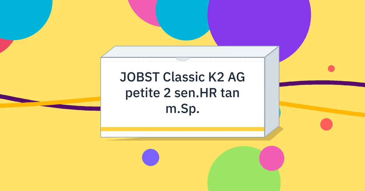 Symbolbild: Packung mit der Aufschrift JOBST Classic K2 AG petite 2 sen.HR tan m.Sp. (PZN 17961465) – Verfügbarkeit und Bezug in Apotheken in Frankfurt am Main