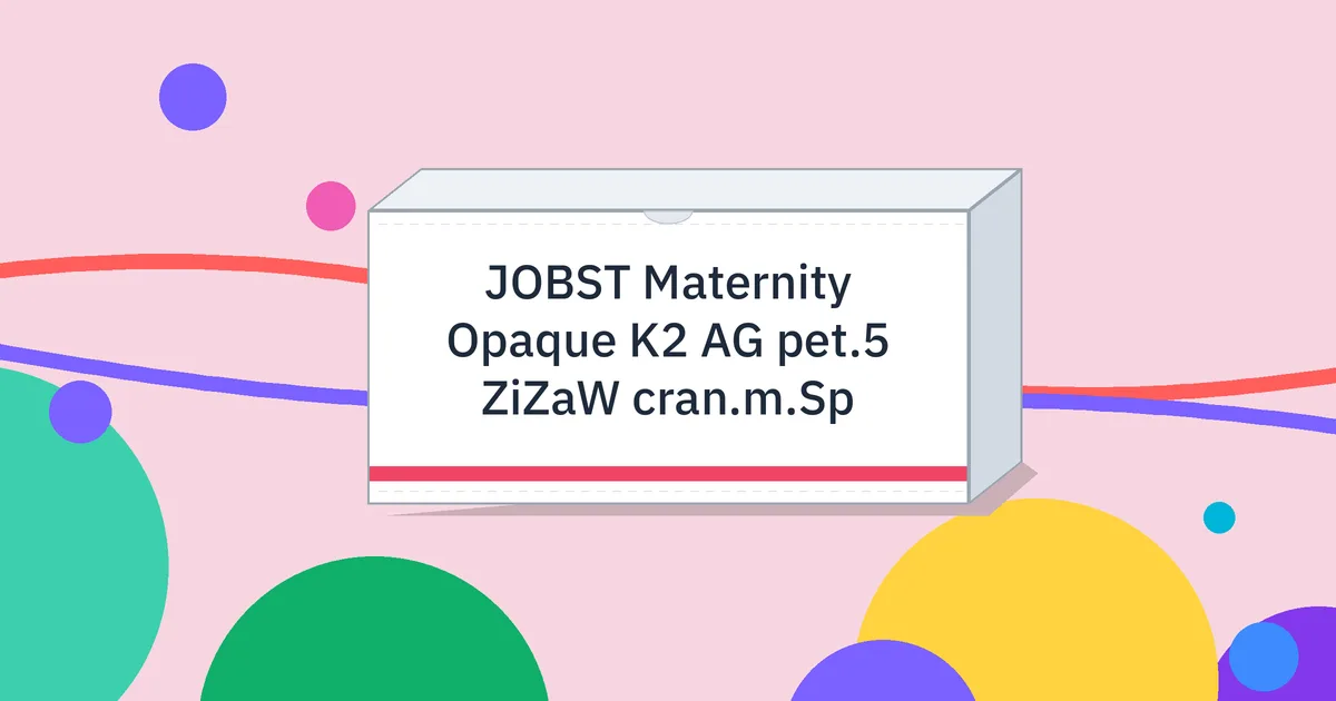 Symbolbild: Packung mit der Aufschrift JOBST Maternity Opaque K2 AG pet.5 ZiZaW cran.m.Sp (PZN 15858645) – Verfügbarkeit und Bezug in Apotheken in Frankfurt am Main