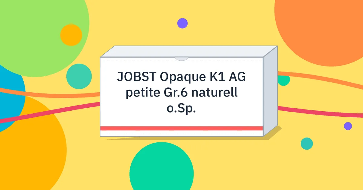 Symbolbild: Packung mit der Aufschrift JOBST Opaque K1 AG petite Gr.6 naturell o.Sp. (PZN 13088752) – Verfügbarkeit und Bezug in Apotheken in Frankfurt am Main