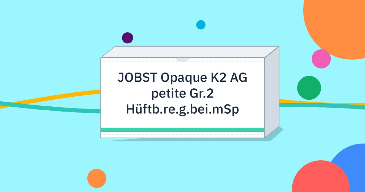 Symbolbild: Packung mit der Aufschrift JOBST Opaque K2 AG petite Gr.2 Hüftb.re.g.bei.mSp (PZN 16287995) – Verfügbarkeit und Bezug in Apotheken in Frankfurt am Main