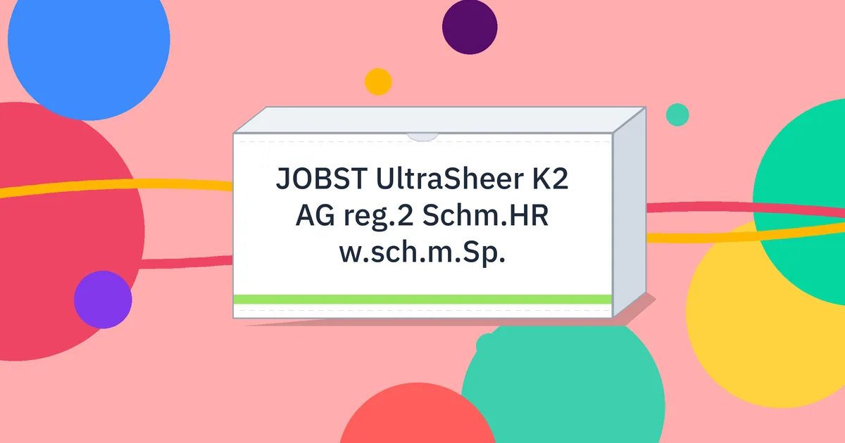 Symbolbild: Packung mit der Aufschrift JOBST UltraSheer K2 AG reg.2 Schm.HR w.sch.m.Sp. (PZN 11261560) – Verfügbarkeit und Bezug in Apotheken in Frankfurt am Main