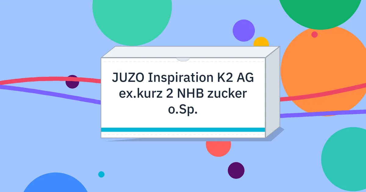Symbolbild: Packung mit der Aufschrift JUZO Inspiration K2 AG ex.kurz 2 NHB zucker o.Sp. (PZN 14951348) – Verfügbarkeit und Bezug in Apotheken in Frankfurt am Main