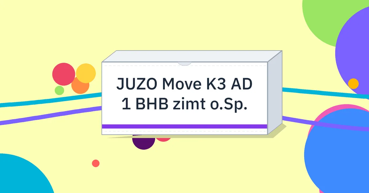 Symbolbild: Packung mit der Aufschrift JUZO Move K3 AD 1 BHB zimt o.Sp. (PZN 18567664) – Verfügbarkeit und Bezug in Apotheken in Frankfurt am Main