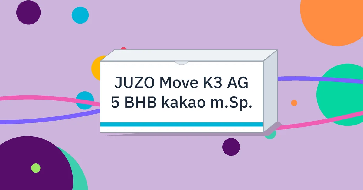 Symbolbild: Packung mit der Aufschrift JUZO Move K3 AG 5 BHB kakao m.Sp. (PZN 18587589) – Verfügbarkeit und Bezug in Apotheken in Frankfurt am Main