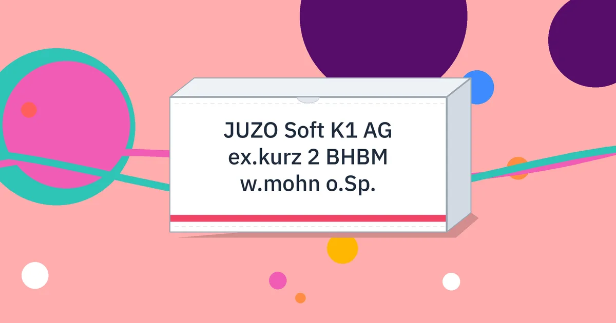 Symbolbild: Packung mit der Aufschrift JUZO Soft K1 AG ex.kurz 2 BHBM w.mohn o.Sp. (PZN 14866447) – Verfügbarkeit und Bezug in Apotheken in Frankfurt am Main