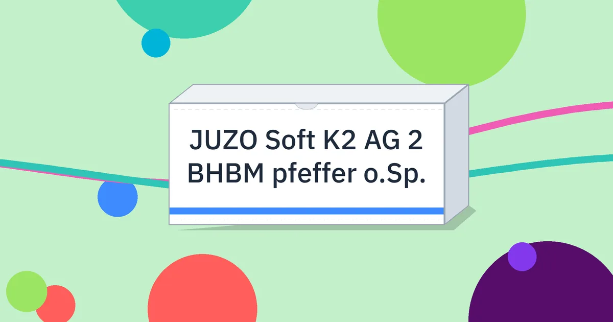 Symbolbild: Packung mit der Aufschrift JUZO Soft K2 AG 2 BHBM pfeffer o.Sp. (PZN 14860723) – Verfügbarkeit und Bezug in Apotheken in Frankfurt am Main