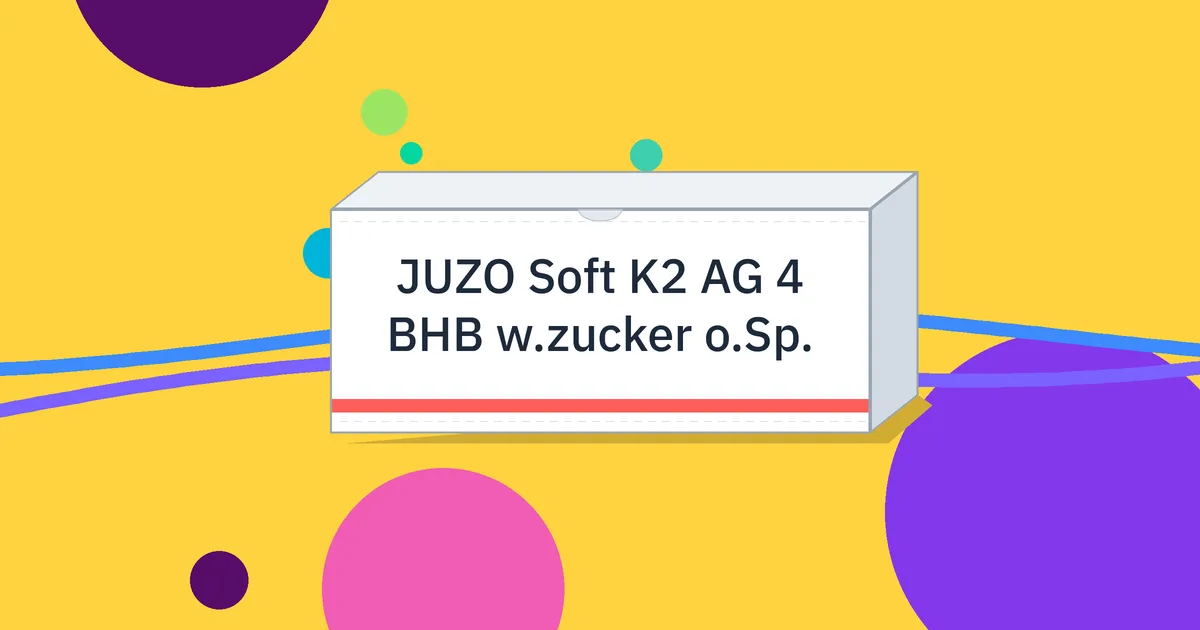 Symbolbild: Packung mit der Aufschrift JUZO Soft K2 AG 4 BHB w.zucker o.Sp. (PZN 14841140) – Verfügbarkeit und Bezug in Apotheken in Frankfurt am Main