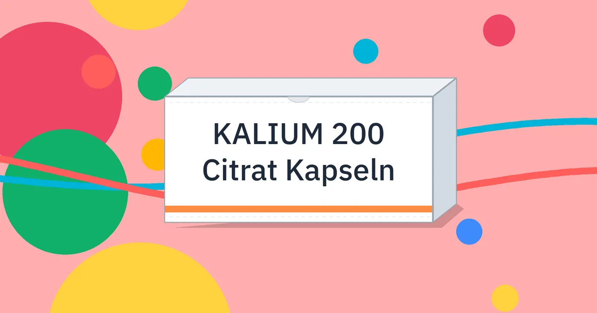 Symbolbild: Packung mit der Aufschrift KALIUM 200 Citrat Kapseln (PZN 07775520) – Verfügbarkeit und Bezug in Apotheken in Frankfurt am Main