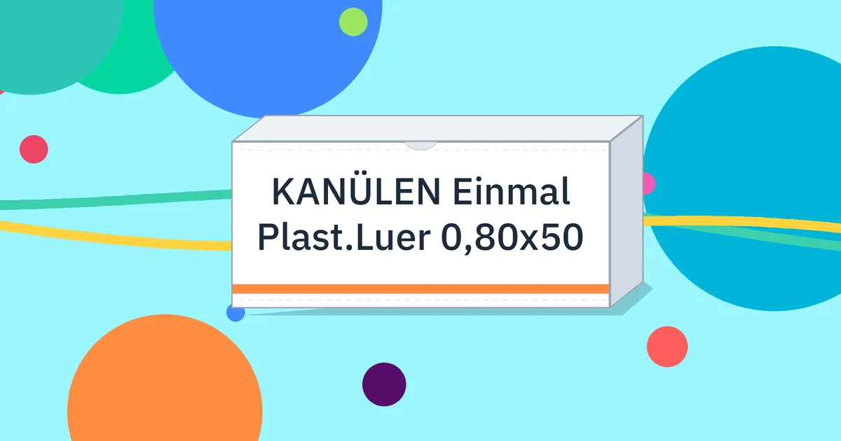 Symbolbild: Packung mit der Aufschrift KANÜLEN Einmal Plast.Luer 0,80x50 (PZN 02440281) – Verfügbarkeit und Bezug in Apotheken in Frankfurt am Main
