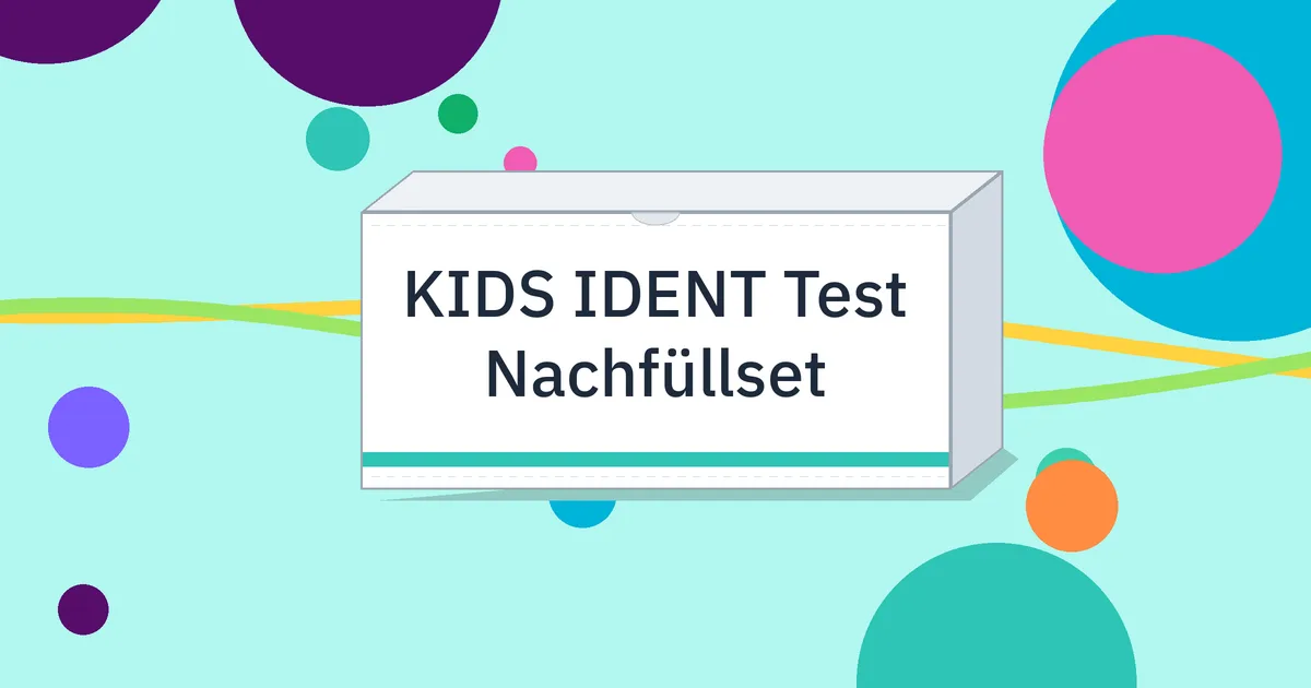 Symbolbild: Packung mit der Aufschrift KIDS IDENT Test Nachfüllset (PZN 17850139) – Verfügbarkeit und Bezug in Apotheken in Frankfurt am Main