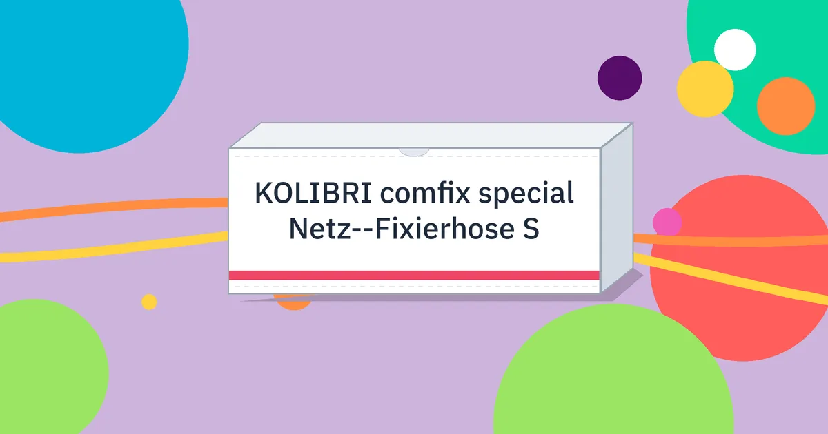 Symbolbild: Packung mit der Aufschrift KOLIBRI comfix special Netz--Fixierhose S (PZN 12498985) – Verfügbarkeit und Bezug in Apotheken in Frankfurt am Main