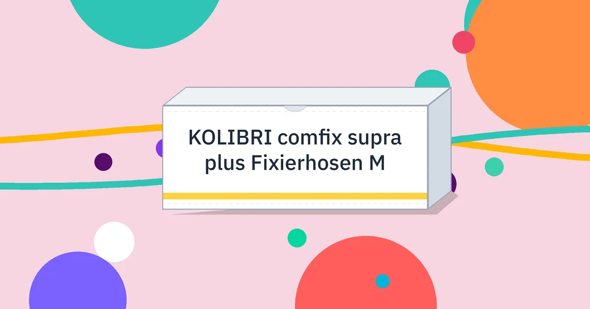 Symbolbild: Packung mit der Aufschrift KOLIBRI comfix supra plus Fixierhosen M (PZN 10225473) – Verfügbarkeit und Bezug in Apotheken in Frankfurt am Main