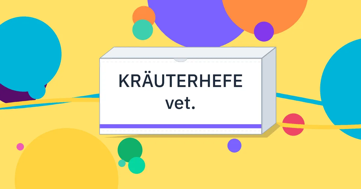 Symbolbild: Packung mit der Aufschrift KRÄUTERHEFE vet. (PZN 02489749) – Verfügbarkeit und Bezug in Apotheken in Frankfurt am Main