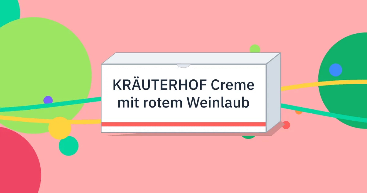 Symbolbild: Packung mit der Aufschrift KRÄUTERHOF Creme mit rotem Weinlaub (PZN 05949766) – Verfügbarkeit und Bezug in Apotheken in Frankfurt am Main