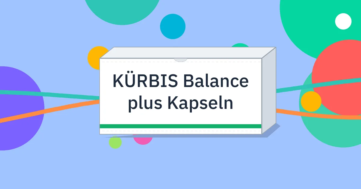 Symbolbild: Packung mit der Aufschrift KÜRBIS Balance plus Kapseln (PZN 20223825) – Verfügbarkeit und Bezug in Apotheken in Frankfurt am Main