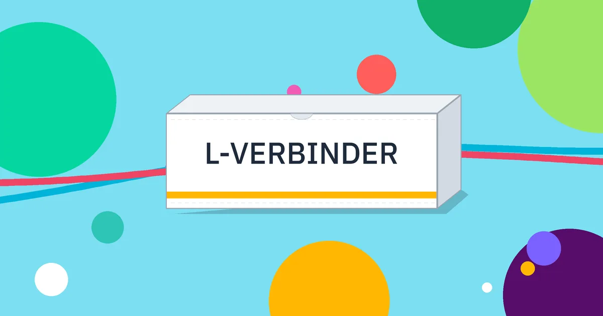 Symbolbild: Packung mit der Aufschrift L-VERBINDER (PZN 12905114) – Verfügbarkeit und Bezug in Apotheken in Frankfurt am Main
