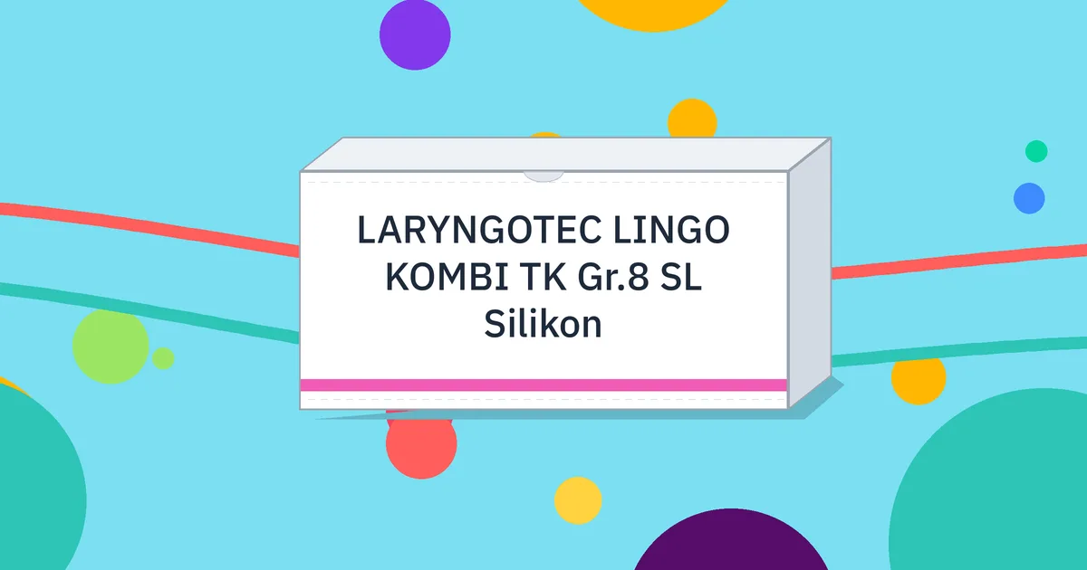 Symbolbild: Packung mit der Aufschrift LARYNGOTEC LINGO KOMBI TK Gr.8 SL Silikon (PZN 08434583) – Verfügbarkeit und Bezug in Apotheken in Frankfurt am Main