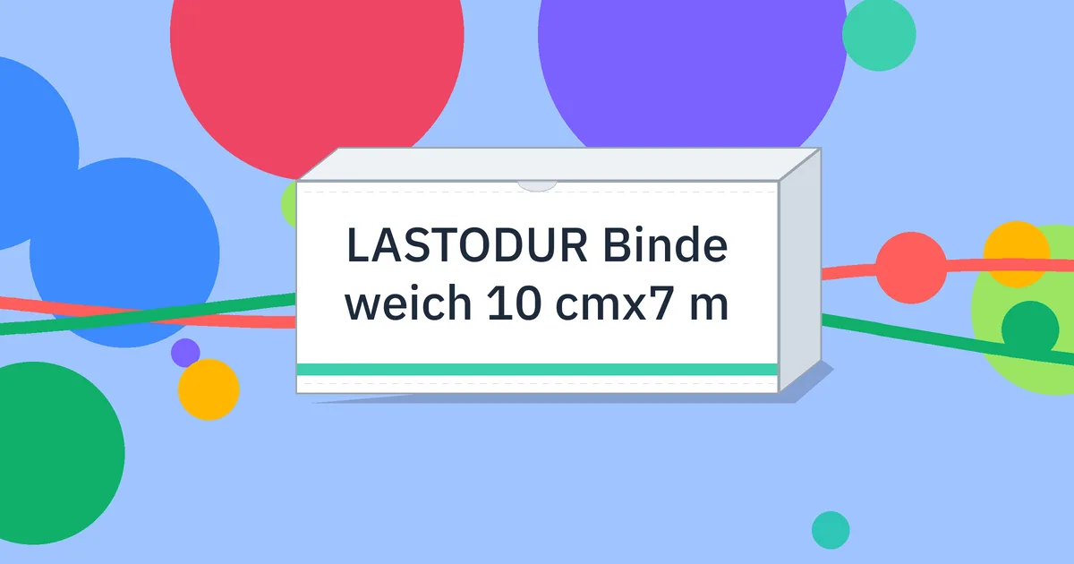Symbolbild: Packung mit der Aufschrift LASTODUR Binde weich 10 cmx7 m (PZN 00614305) – Verfügbarkeit und Bezug in Apotheken in Frankfurt am Main