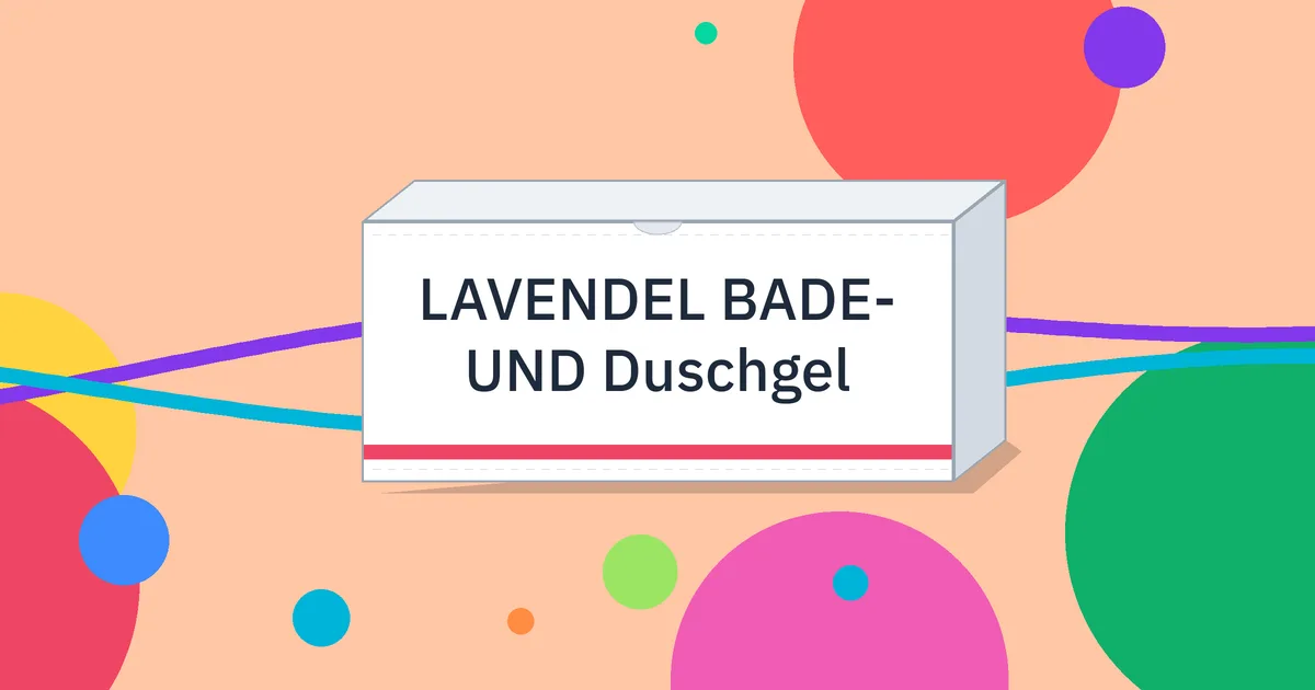 Symbolbild: Packung mit der Aufschrift LAVENDEL BADE- UND Duschgel (PZN 01865765) – Verfügbarkeit und Bezug in Apotheken in Frankfurt am Main