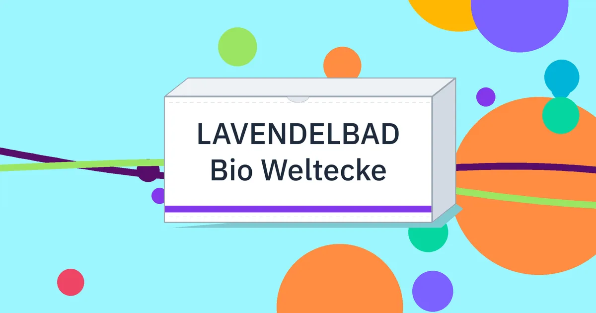 Symbolbild: Packung mit der Aufschrift LAVENDELBAD Bio Weltecke (PZN 15637594) – Verfügbarkeit und Bezug in Apotheken in Frankfurt am Main