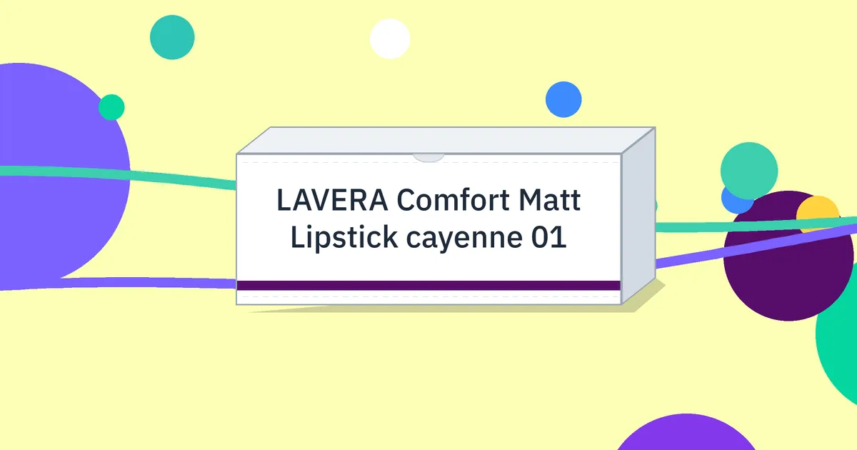 Symbolbild: Packung mit der Aufschrift LAVERA Comfort Matt Lipstick cayenne 01 (PZN 18096816) – Verfügbarkeit und Bezug in Apotheken in Frankfurt am Main