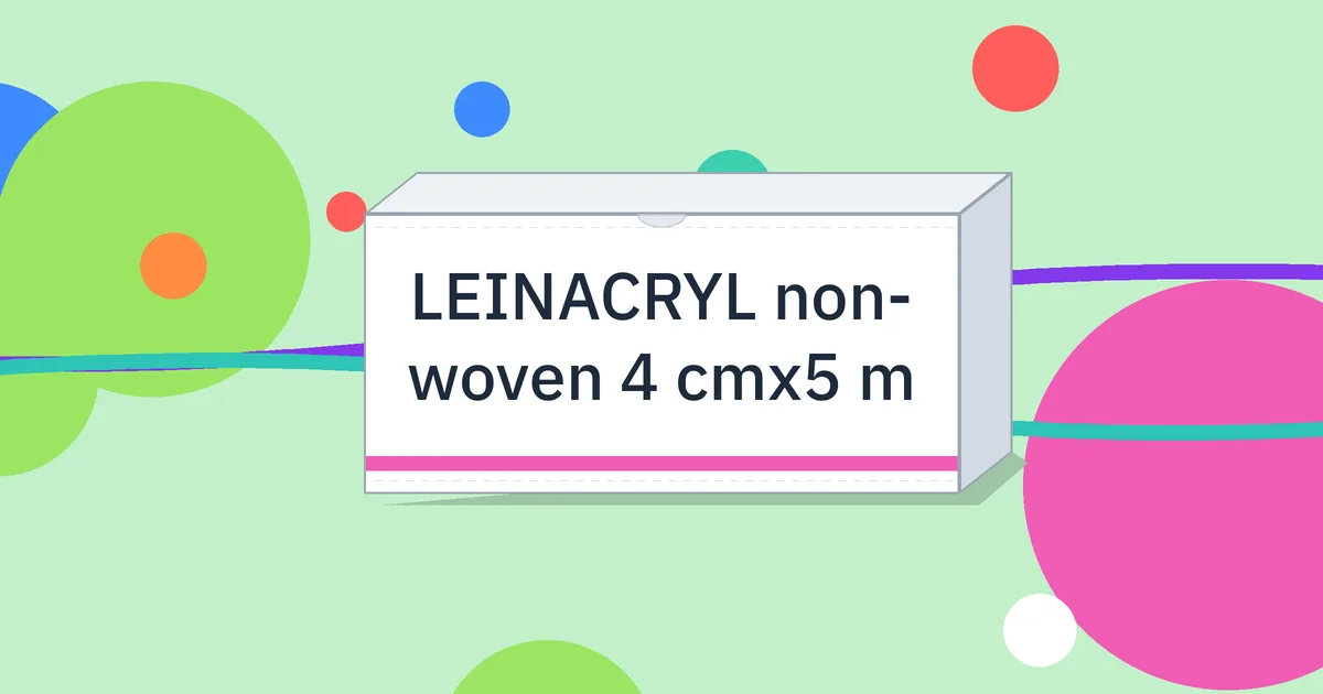 Symbolbild: Packung mit der Aufschrift LEINACRYL non-woven 4 cmx5 m (PZN 00971695) – Verfügbarkeit und Bezug in Apotheken in Frankfurt am Main