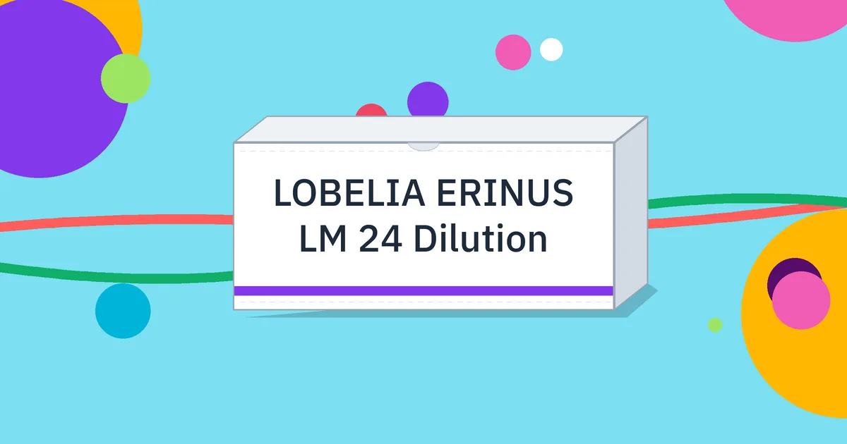 Symbolbild: Packung mit der Aufschrift LOBELIA ERINUS LM 24 Dilution (PZN 13533525) – Verfügbarkeit und Bezug in Apotheken in Frankfurt am Main