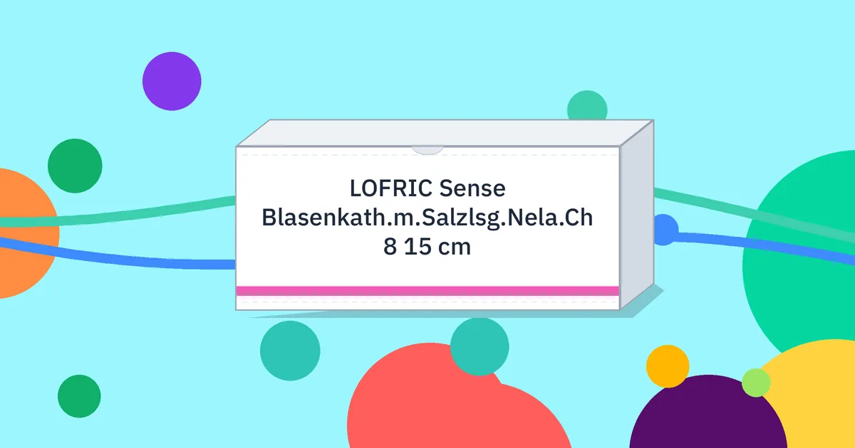 Symbolbild: Packung mit der Aufschrift LOFRIC Sense Blasenkath.m.Salzlsg.Nela.Ch 8 15 cm (PZN 06442294) – Verfügbarkeit und Bezug in Apotheken in Frankfurt am Main