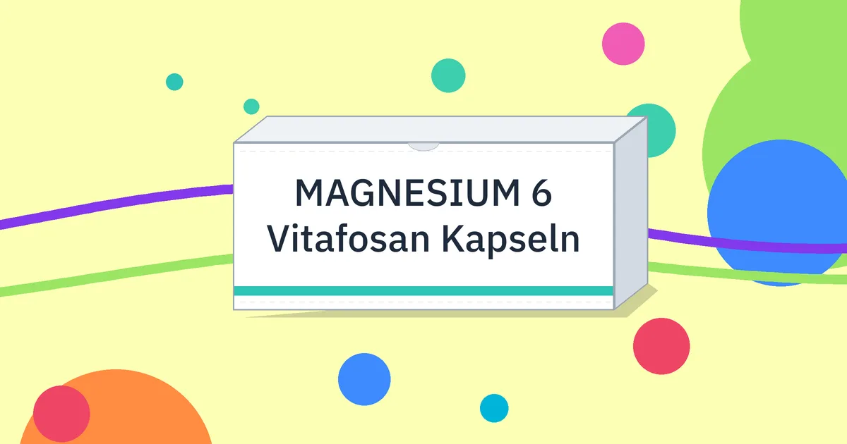 Symbolbild: Packung mit der Aufschrift MAGNESIUM 6 Vitafosan Kapseln (PZN 18738893) – Verfügbarkeit und Bezug in Apotheken in Frankfurt am Main