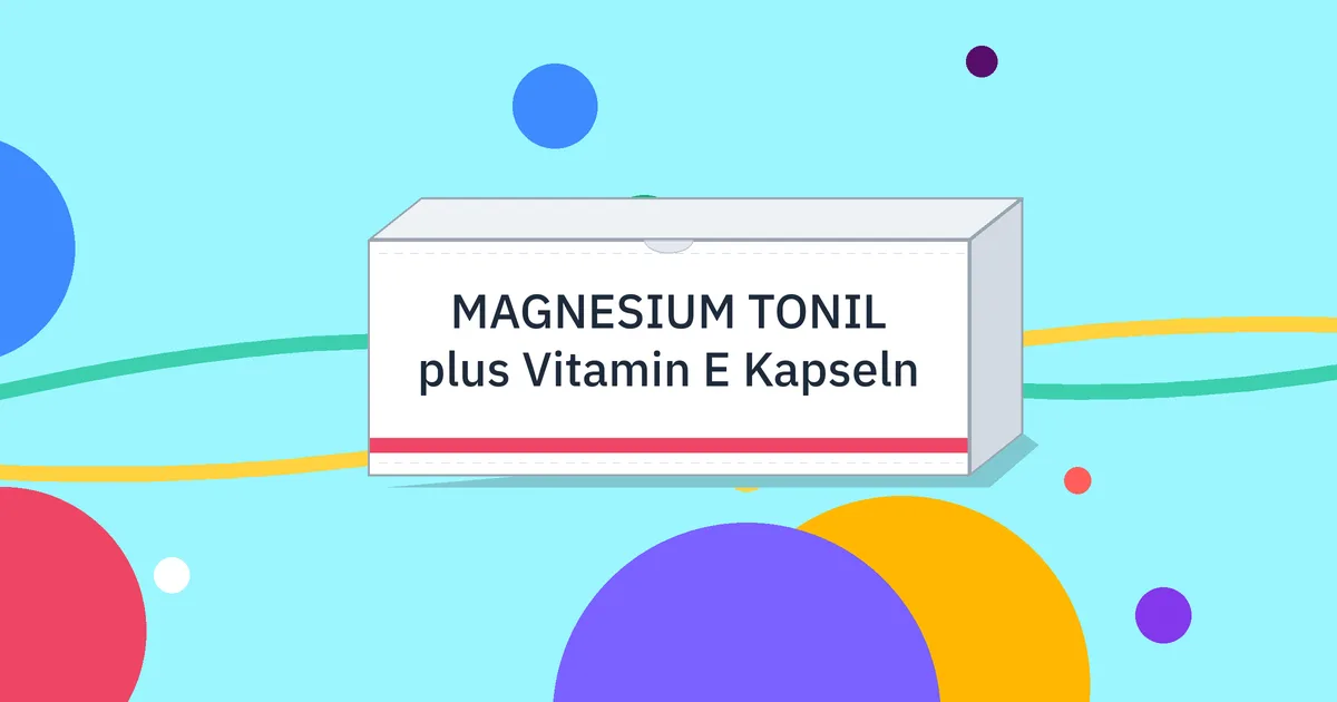 Symbolbild: Packung mit der Aufschrift MAGNESIUM TONIL plus Vitamin E Kapseln (PZN 00953823) – Verfügbarkeit und Bezug in Apotheken in Frankfurt am Main