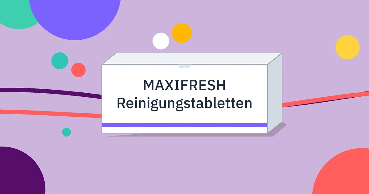 Symbolbild: Packung mit der Aufschrift MAXIFRESH Reinigungstabletten (PZN 09522697) – Verfügbarkeit und Bezug in Apotheken in Frankfurt am Main