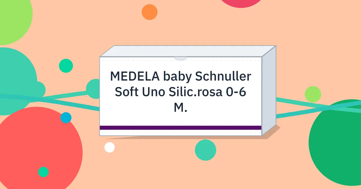 Symbolbild: Packung mit der Aufschrift MEDELA baby Schnuller Soft Uno Silic.rosa 0-6 M. (PZN 17256761) – Verfügbarkeit und Bezug in Apotheken in Frankfurt am Main