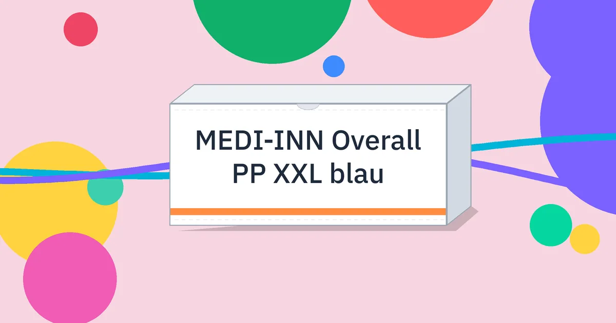 Symbolbild: Packung mit der Aufschrift MEDI-INN Overall PP XXL blau (PZN 08815003) – Verfügbarkeit und Bezug in Apotheken in Frankfurt am Main