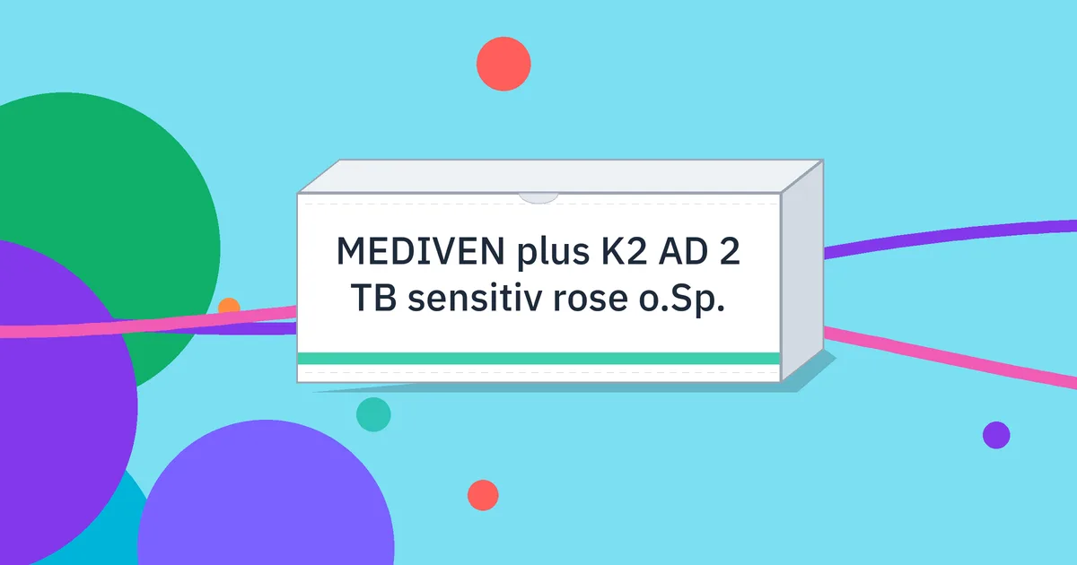 Symbolbild: Packung mit der Aufschrift MEDIVEN plus K2 AD 2 TB sensitiv rose o.Sp. (PZN 15104923) – Verfügbarkeit und Bezug in Apotheken in Frankfurt am Main
