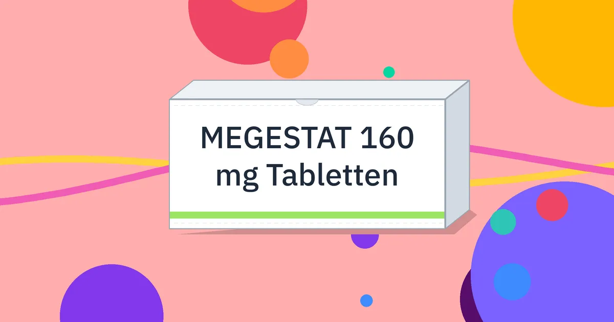 Symbolbild: Packung mit der Aufschrift MEGESTAT 160 mg Tabletten (PZN 01878897) – Verfügbarkeit und Bezug in Apotheken in Frankfurt am Main