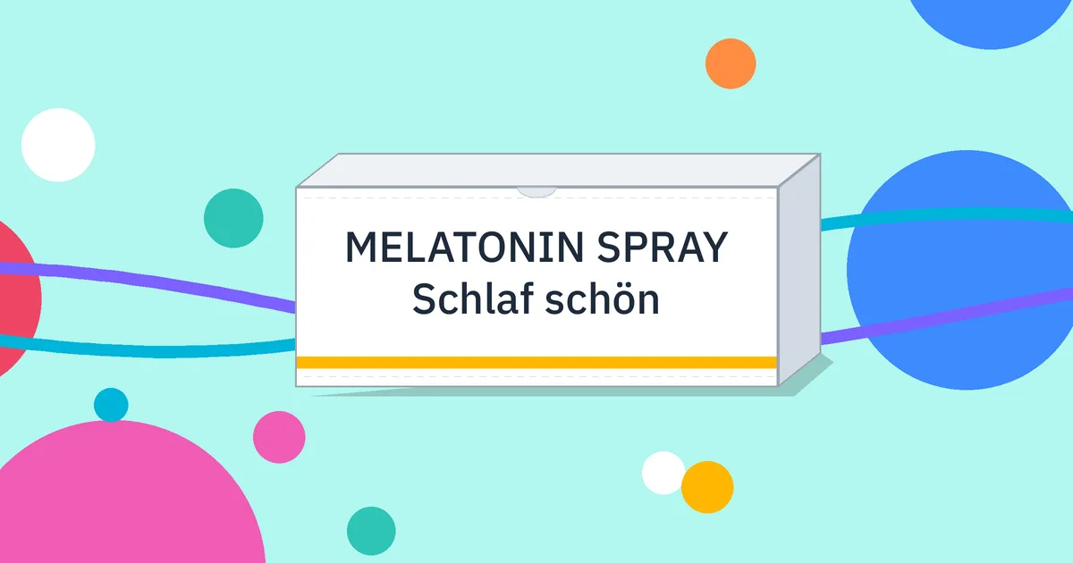 Symbolbild: Packung mit der Aufschrift MELATONIN SPRAY Schlaf schön (PZN 17203782) – Verfügbarkeit und Bezug in Apotheken in Frankfurt am Main