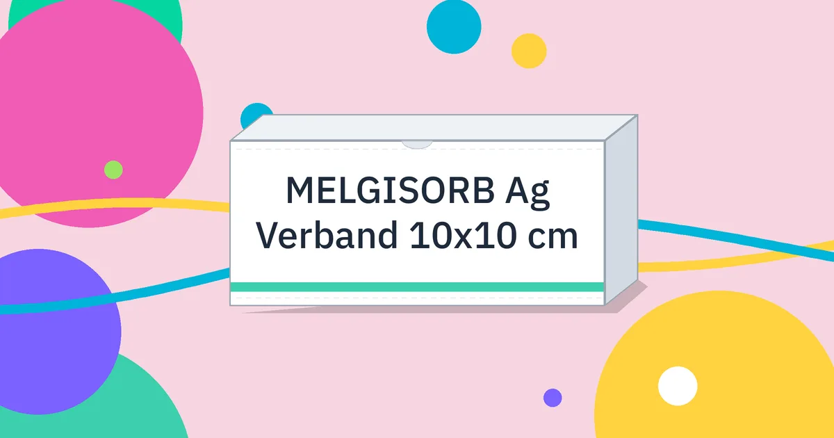 Symbolbild: Packung mit der Aufschrift MELGISORB Ag Verband 10x10 cm (PZN 01560830) – Verfügbarkeit und Bezug in Apotheken in Frankfurt am Main