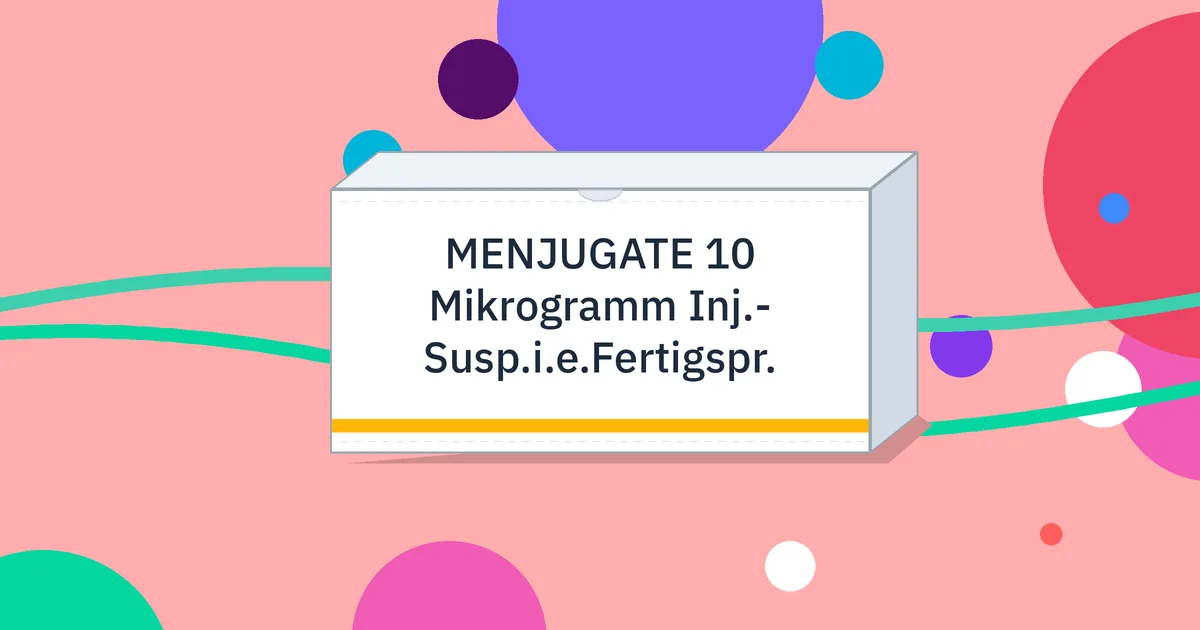 Symbolbild: Packung mit der Aufschrift MENJUGATE 10 Mikrogramm Inj.-Susp.i.e.Fertigspr. (PZN 12459040) – Verfügbarkeit und Bezug in Apotheken in Frankfurt am Main