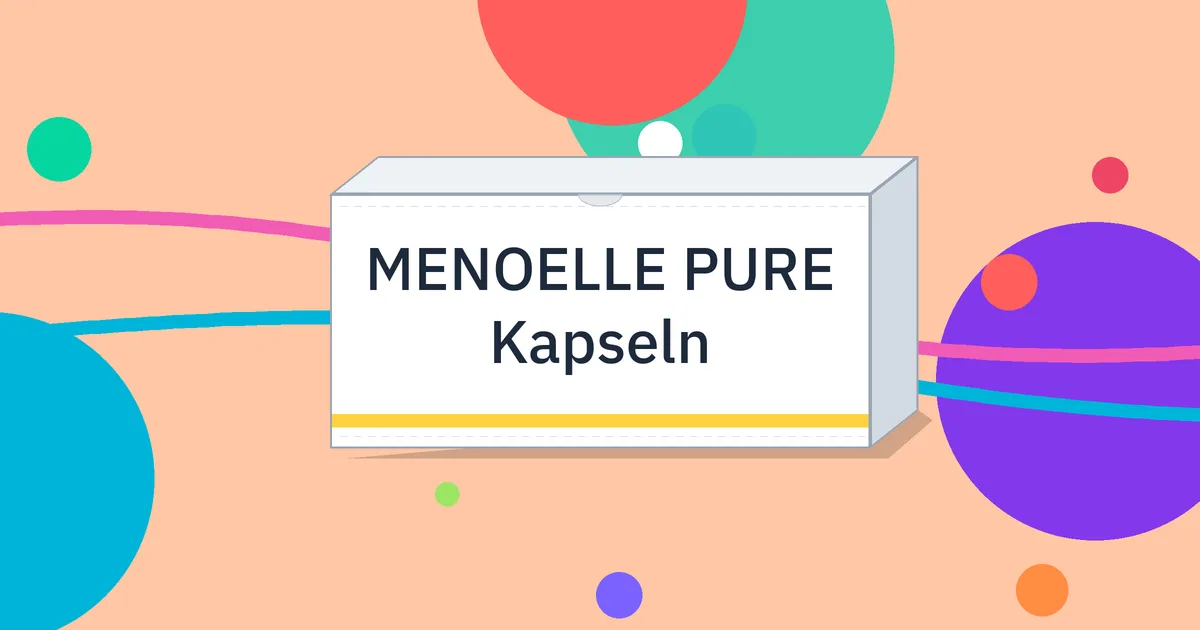 Symbolbild: Packung mit der Aufschrift MENOELLE PURE Kapseln (PZN 20810178) – Verfügbarkeit und Bezug in Apotheken in Frankfurt am Main