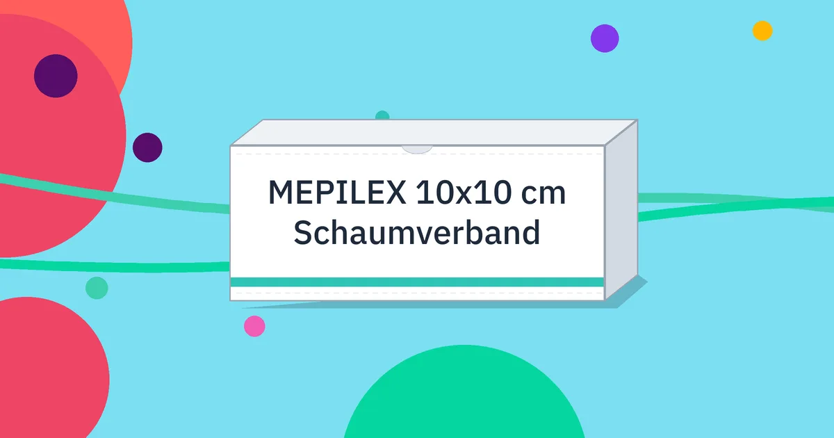 Symbolbild: Packung mit der Aufschrift MEPILEX 10x10 cm Schaumverband (PZN 16515060) – Verfügbarkeit und Bezug in Apotheken in Frankfurt am Main