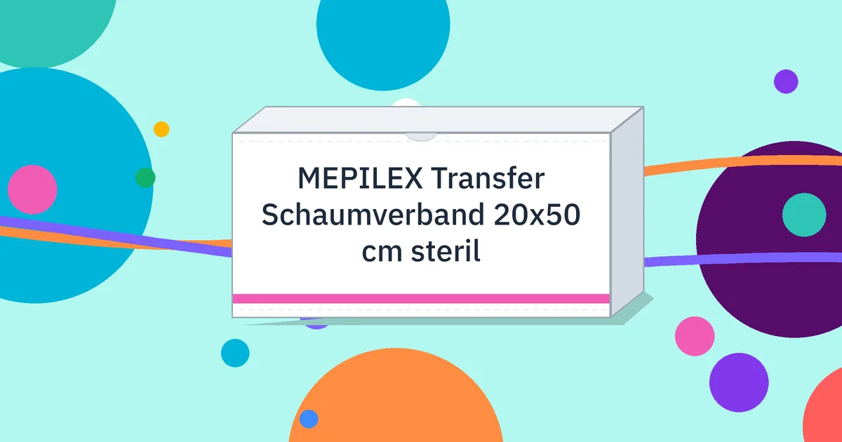 Symbolbild: Packung mit der Aufschrift MEPILEX Transfer Schaumverband 20x50 cm steril (PZN 14335431) – Verfügbarkeit und Bezug in Apotheken in Frankfurt am Main