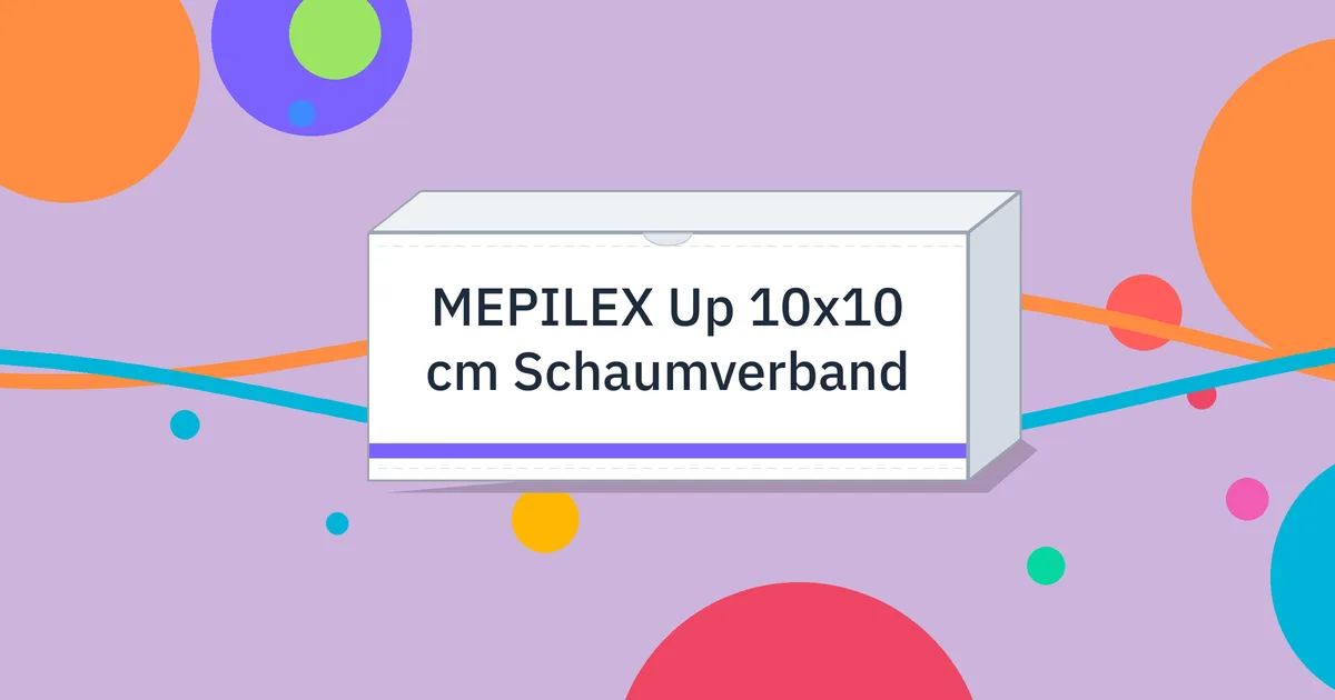Symbolbild: Packung mit der Aufschrift MEPILEX Up 10x10 cm Schaumverband (PZN 19863175) – Verfügbarkeit und Bezug in Apotheken in Frankfurt am Main