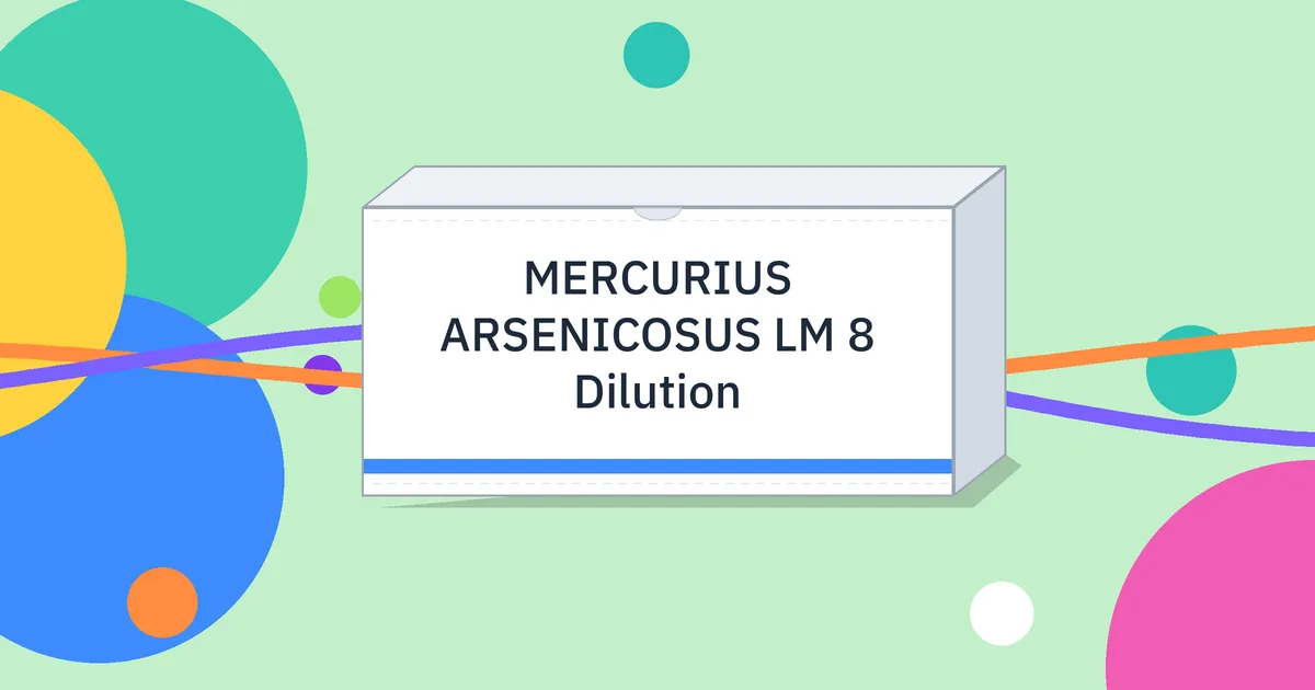 Symbolbild: Packung mit der Aufschrift MERCURIUS ARSENICOSUS LM 8 Dilution (PZN 13606052) – Verfügbarkeit und Bezug in Apotheken in Frankfurt am Main
