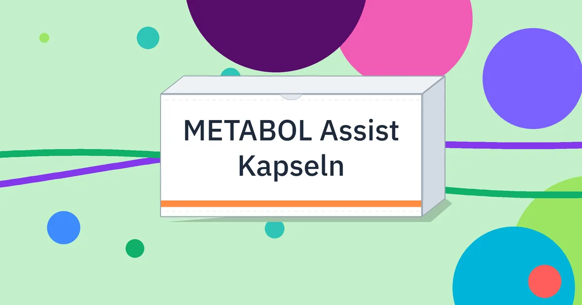 Symbolbild: Packung mit der Aufschrift METABOL Assist Kapseln (PZN 07138598) – Verfügbarkeit und Bezug in Apotheken in Frankfurt am Main
