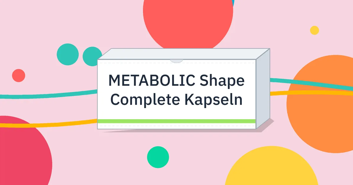 Symbolbild: Packung mit der Aufschrift METABOLIC Shape Complete Kapseln (PZN 16388928) – Verfügbarkeit und Bezug in Apotheken in Frankfurt am Main