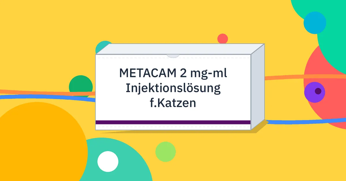 Symbolbild: Packung mit der Aufschrift METACAM 2 mg-ml Injektionslösung f.Katzen (PZN 07578423) – Verfügbarkeit und Bezug in Apotheken in Frankfurt am Main