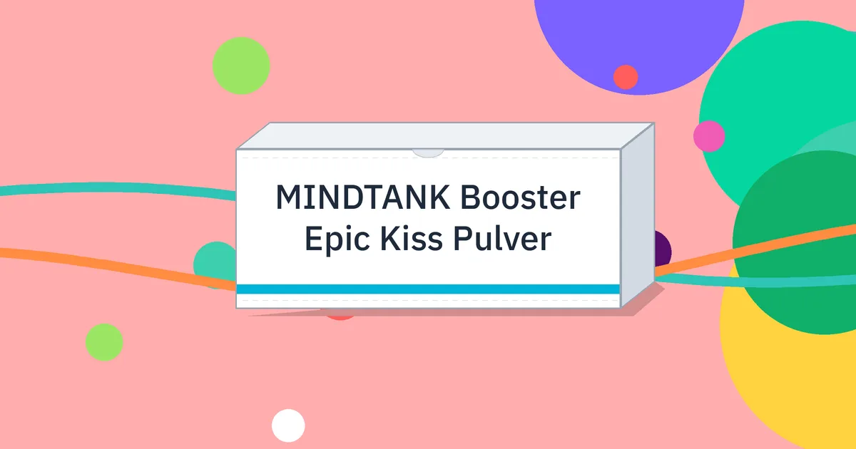 Symbolbild: Packung mit der Aufschrift MINDTANK Booster Epic Kiss Pulver (PZN 18652973) – Verfügbarkeit und Bezug in Apotheken in Frankfurt am Main