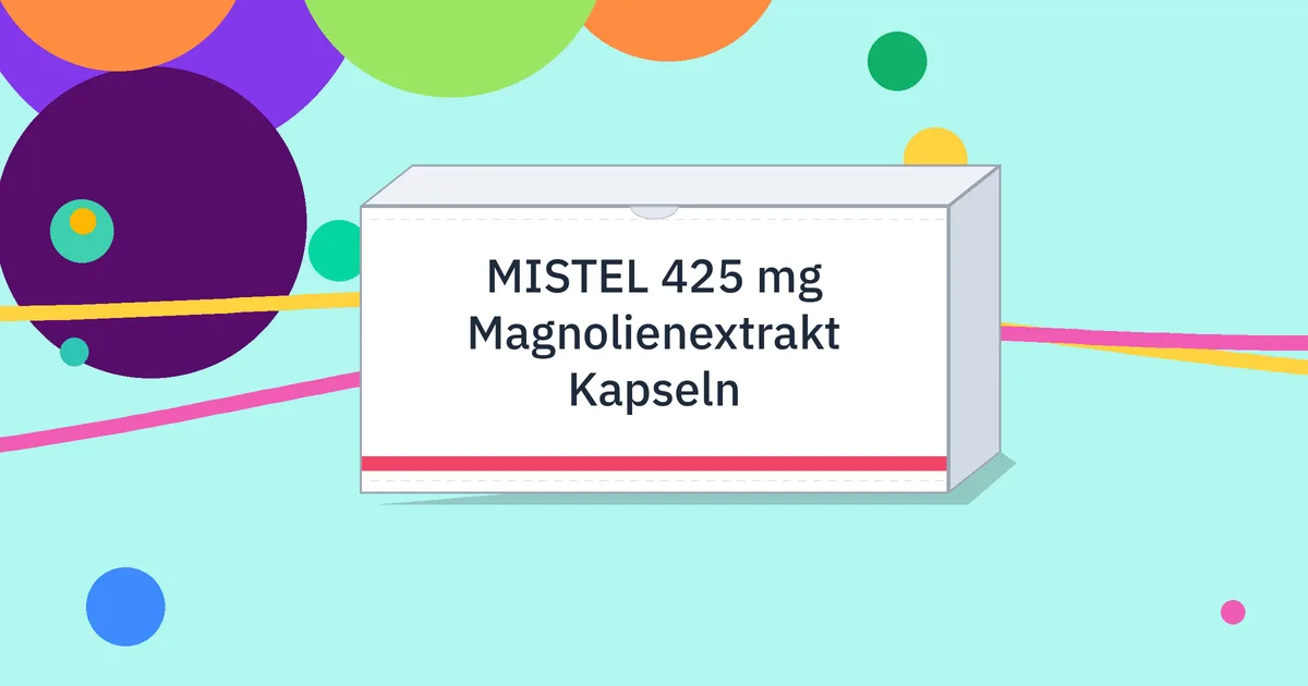 Symbolbild: Packung mit der Aufschrift MISTEL 425 mg Magnolienextrakt Kapseln (PZN 09082761) – Verfügbarkeit und Bezug in Apotheken in Frankfurt am Main